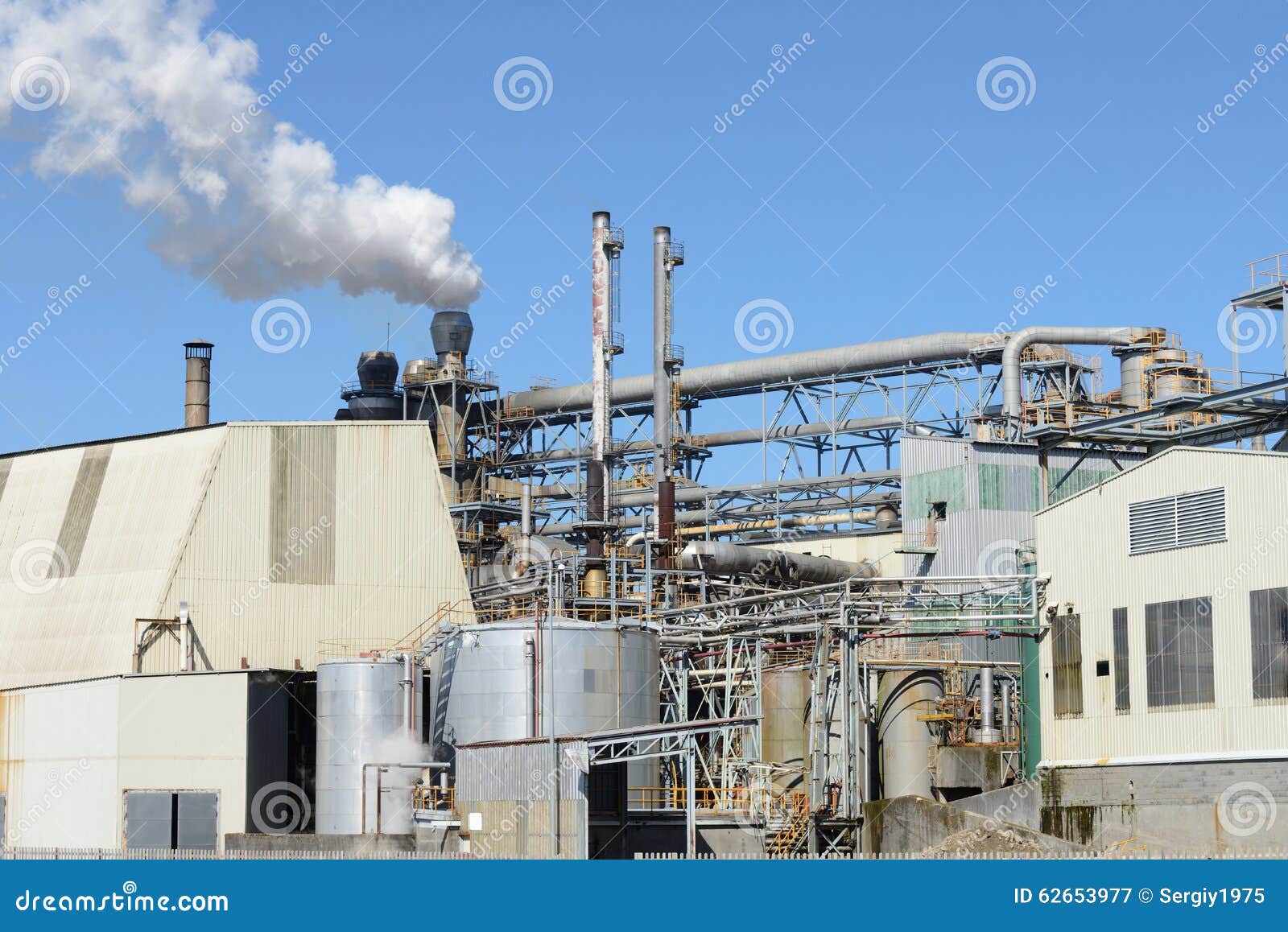 Industrial Factory Exterior Stock Image - Image of chimney, factory ...