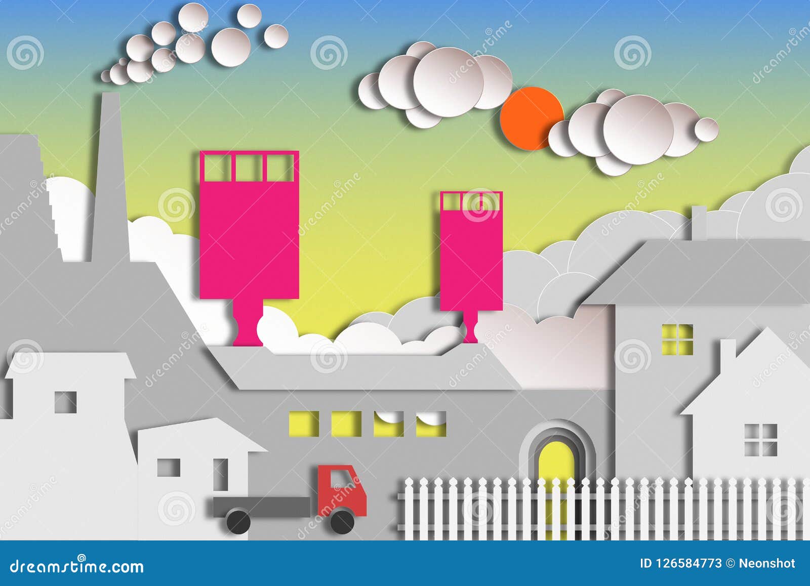 Industrial Factory in Flat Style,vector, Illustration. Stock ... Industrial Factory in Flat Style,vector, Illustration. Stock ...