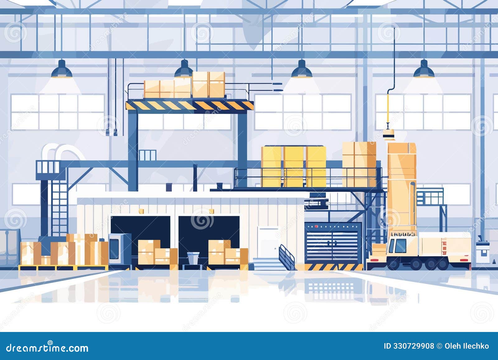 Industrial Factory Interior Isolated Vector Style Stock Vector ...