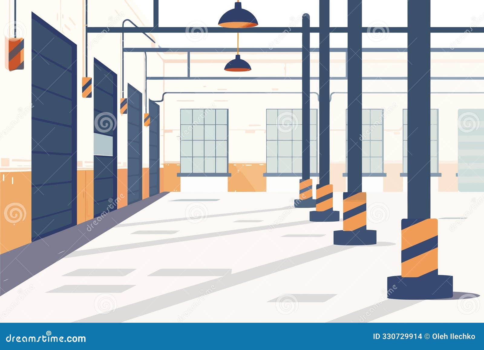 Industrial Factory Interior Isolated Vector Style Stock Vector ...