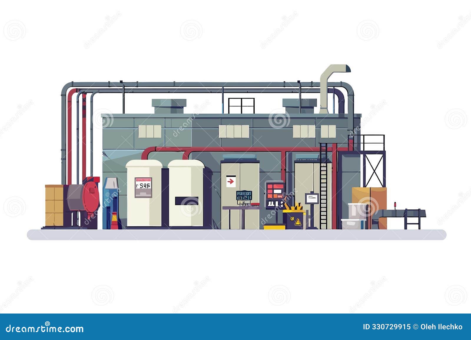 Industrial Factory Interior Isolated Vector Style Stock Vector ...
