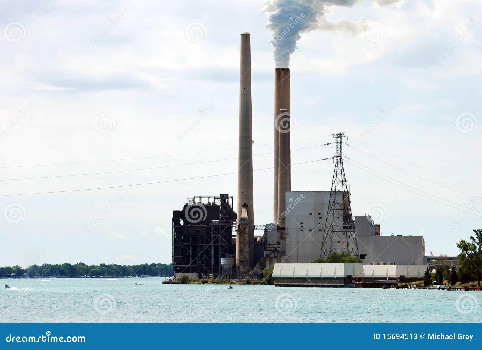 Industrial Factory on a Lake Stock Image - Image of industrial, fuel ...