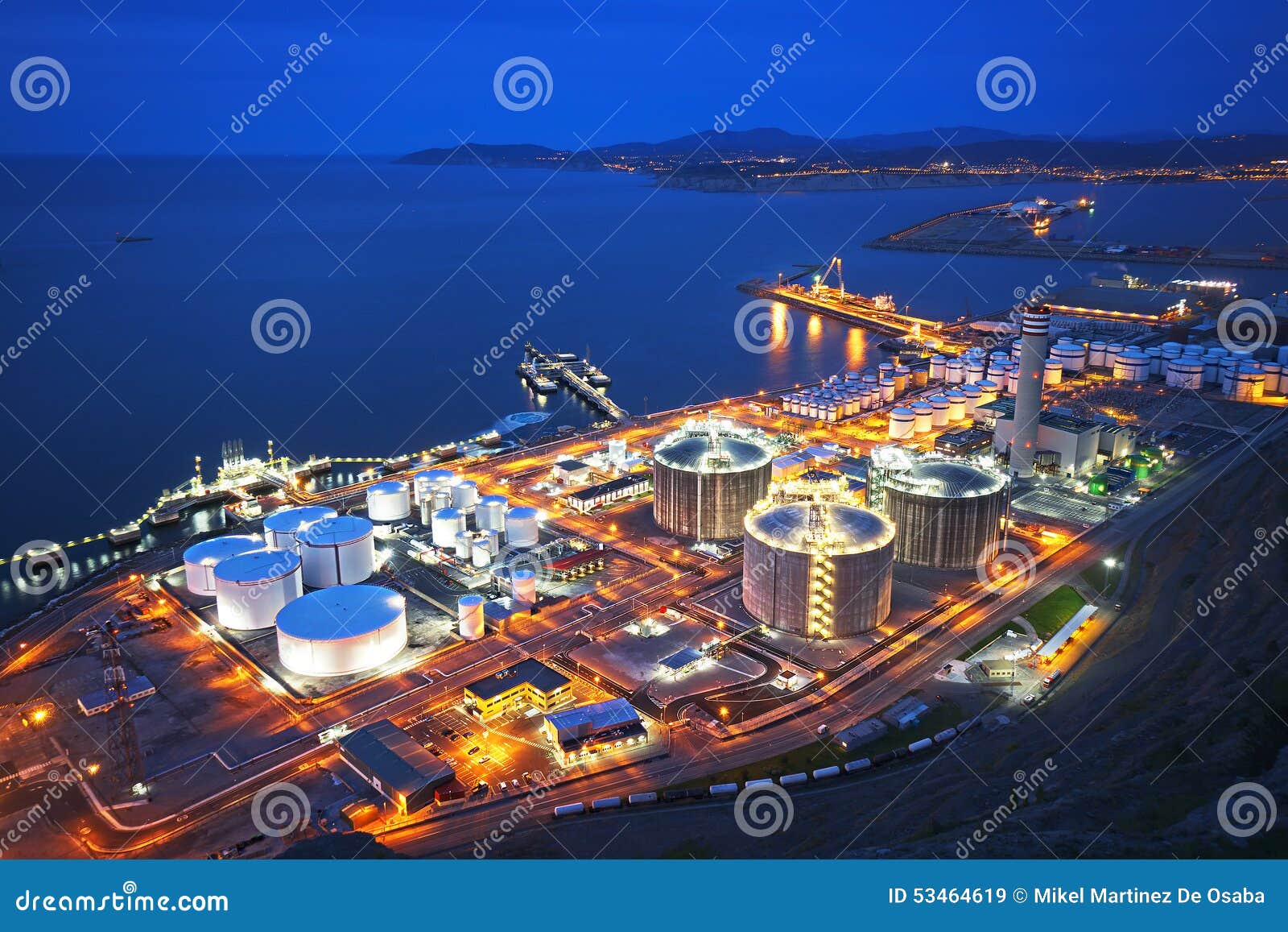 Industrial Factory at Night Stock Image - Image of factory, night: 53464619