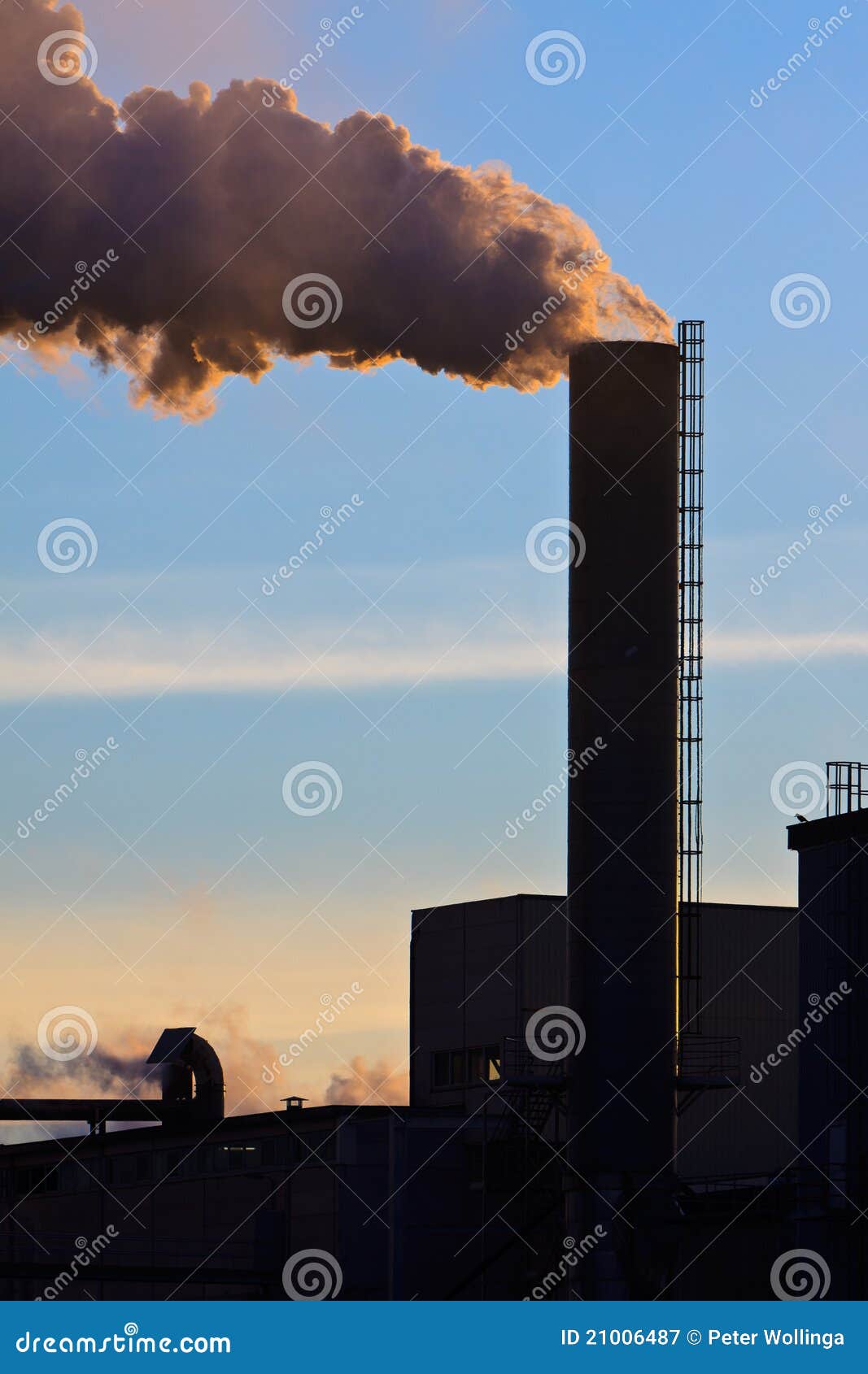 Industrial Factory at Sunset Stock Image - Image of chimney, global ...
