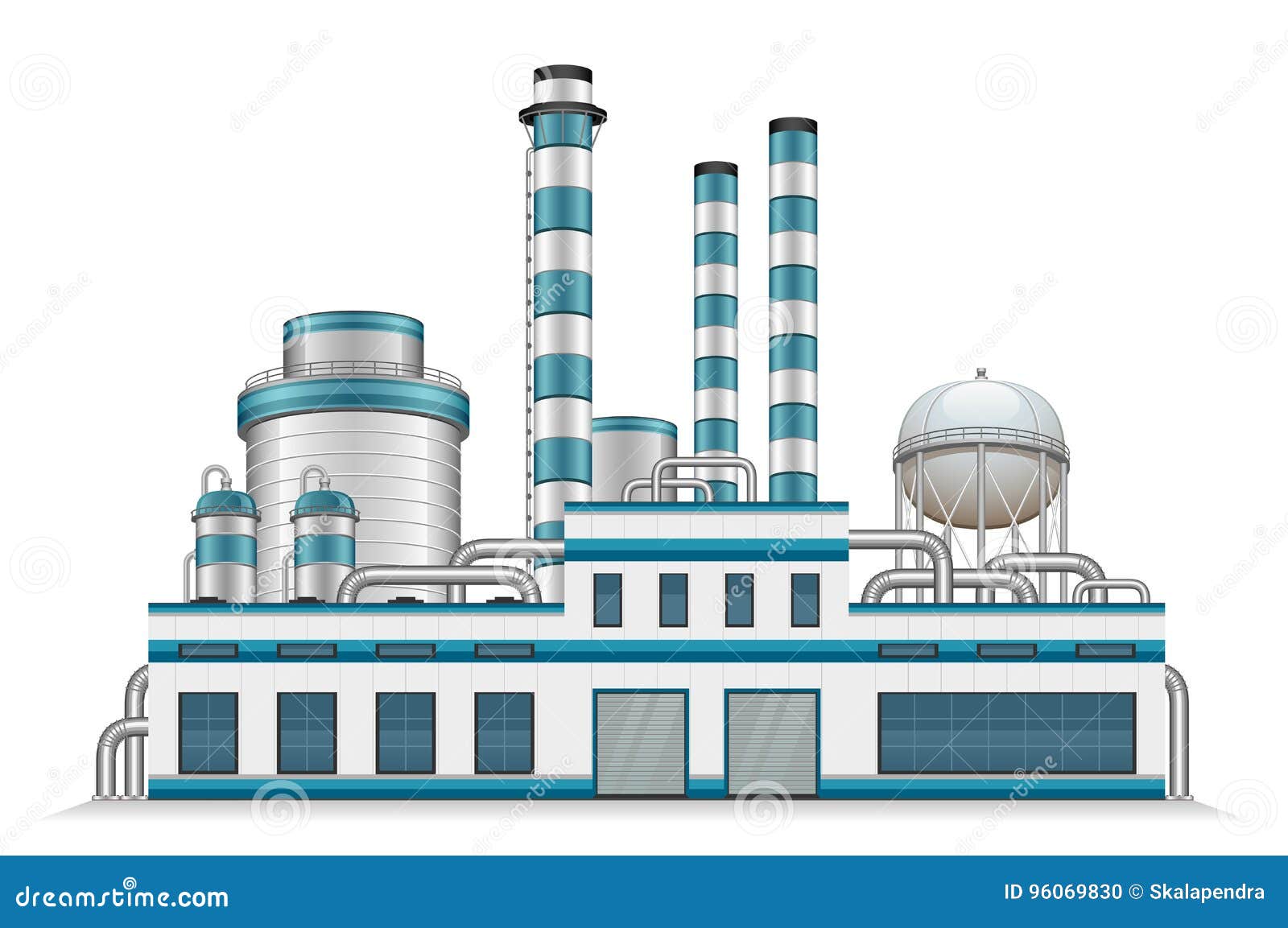 Industrial Factory Building Cartoon Black And White | CartoonDealer.com ...