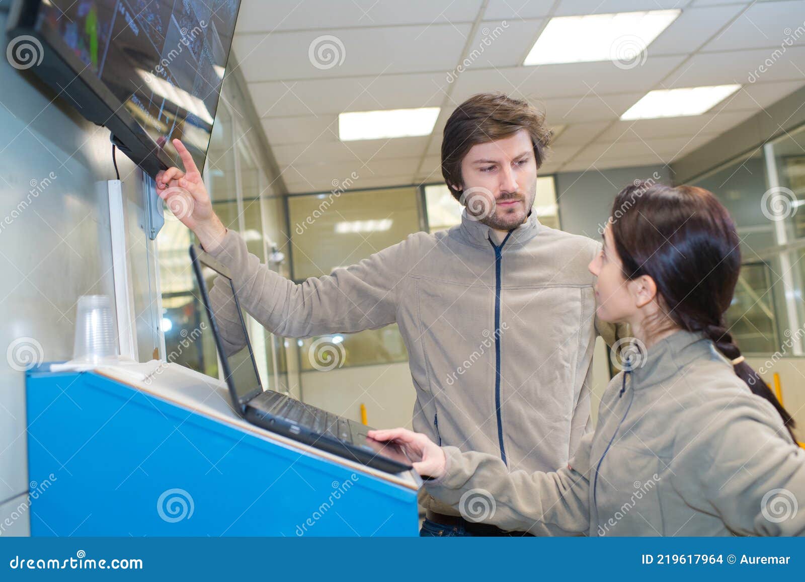 Industrial Factory Workers Talking Stock Photo - Image of bottling ...