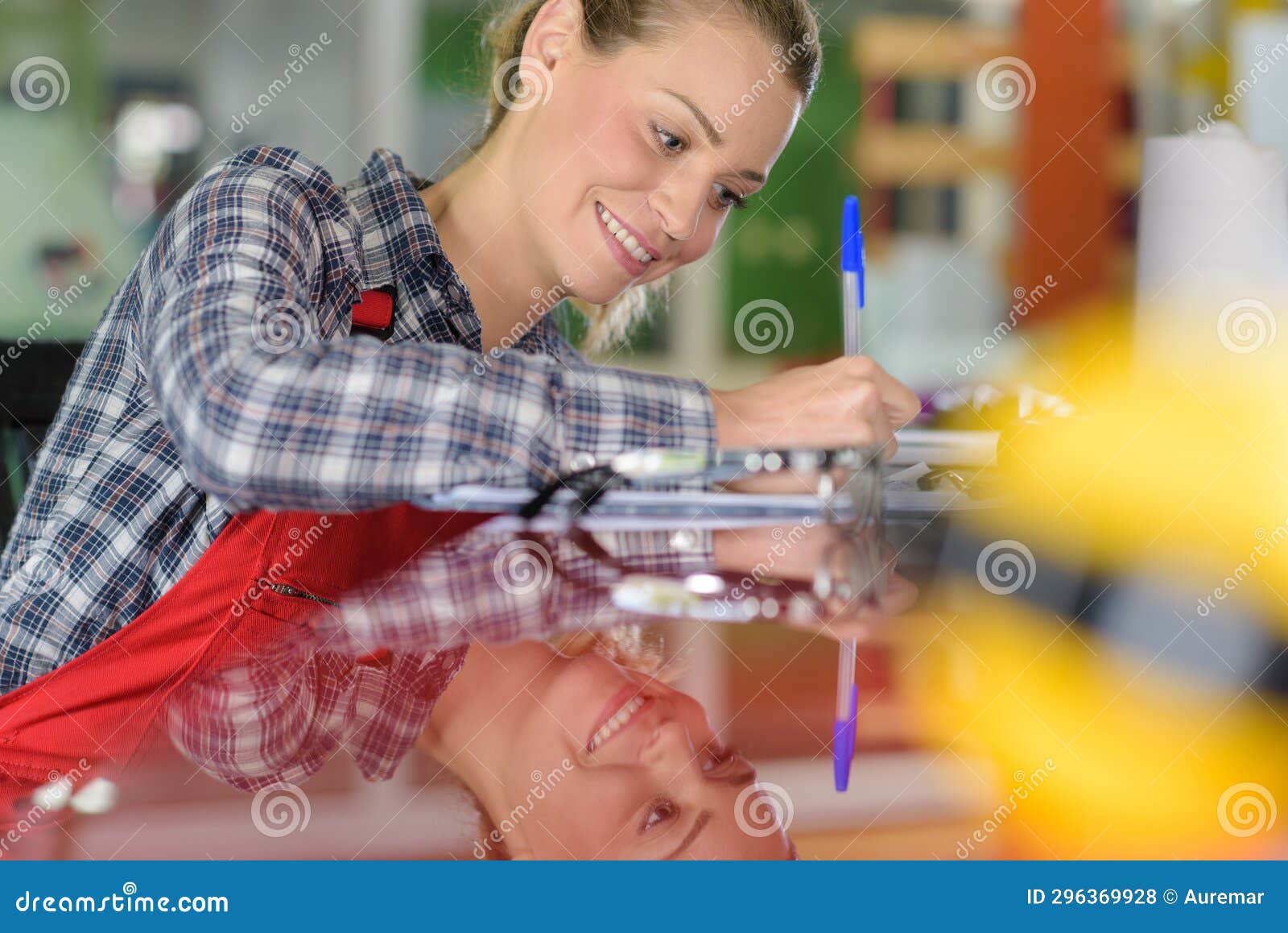 Industrial Female Inspector Writing Notes Stock Photo - Image of adult ...