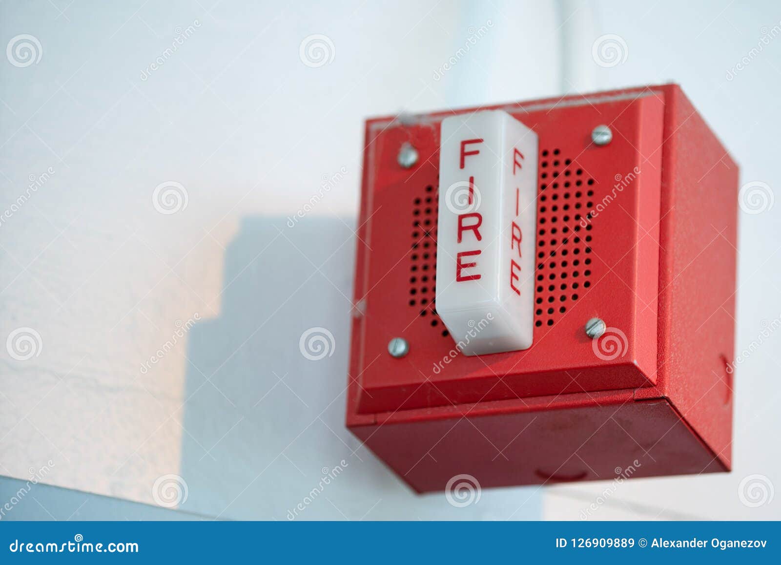 Industrial Fire Alarm on the Wall Stock Image - Image of office ...