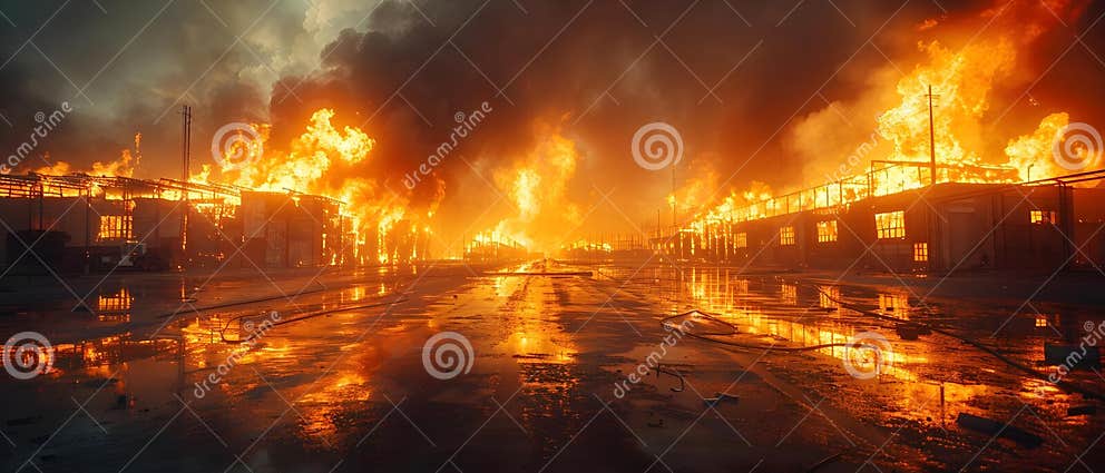 Concept Industrial Fire at Factory Prompts Safety Measures and ... Concept Industrial Fire at Factory Prompts Safety Measures and ...