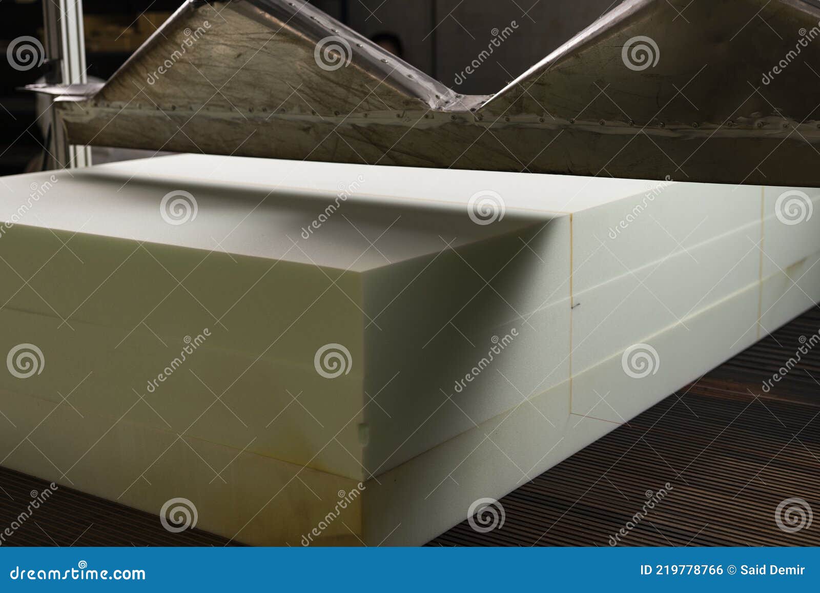 Industrial foam cutter stock photo. Image of wood, motion - 219778766
