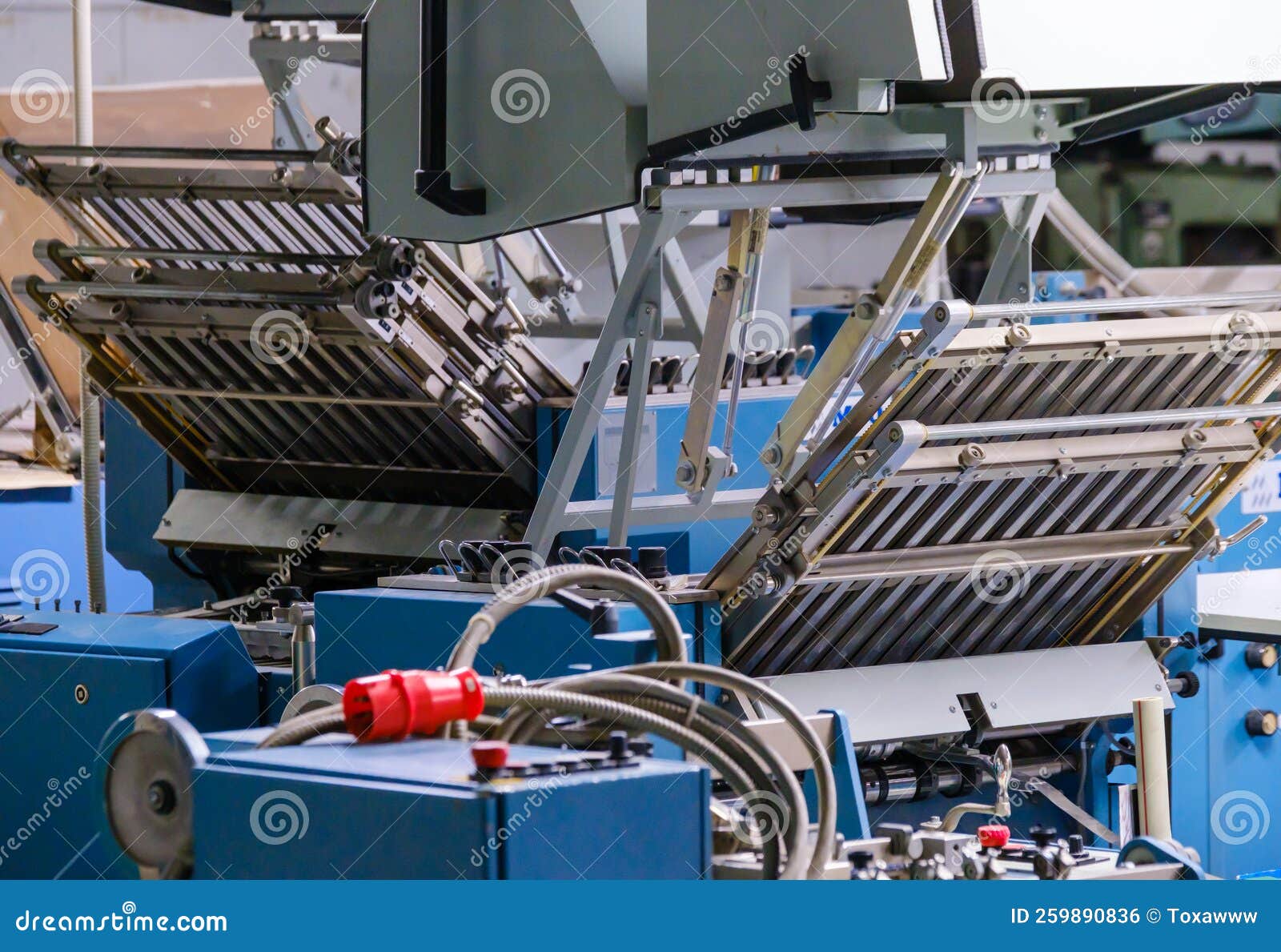Industrial Folding Machine in Typography Workshop Stock Photo - Image ...