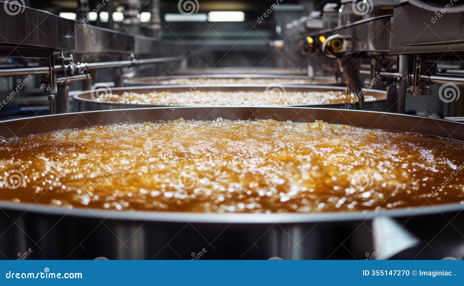 Industrial Food Processing Vats Boiling Liquid Stock Illustration ...