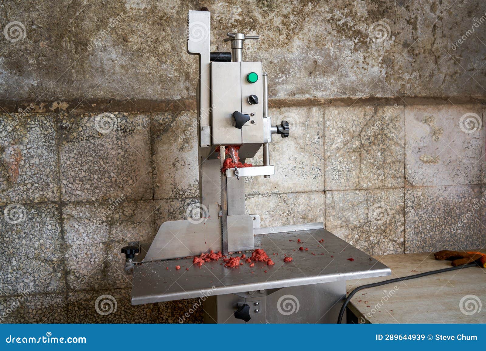 Industrial Food Raw Meat Cutting Table Machine Stock Image - Image of ...