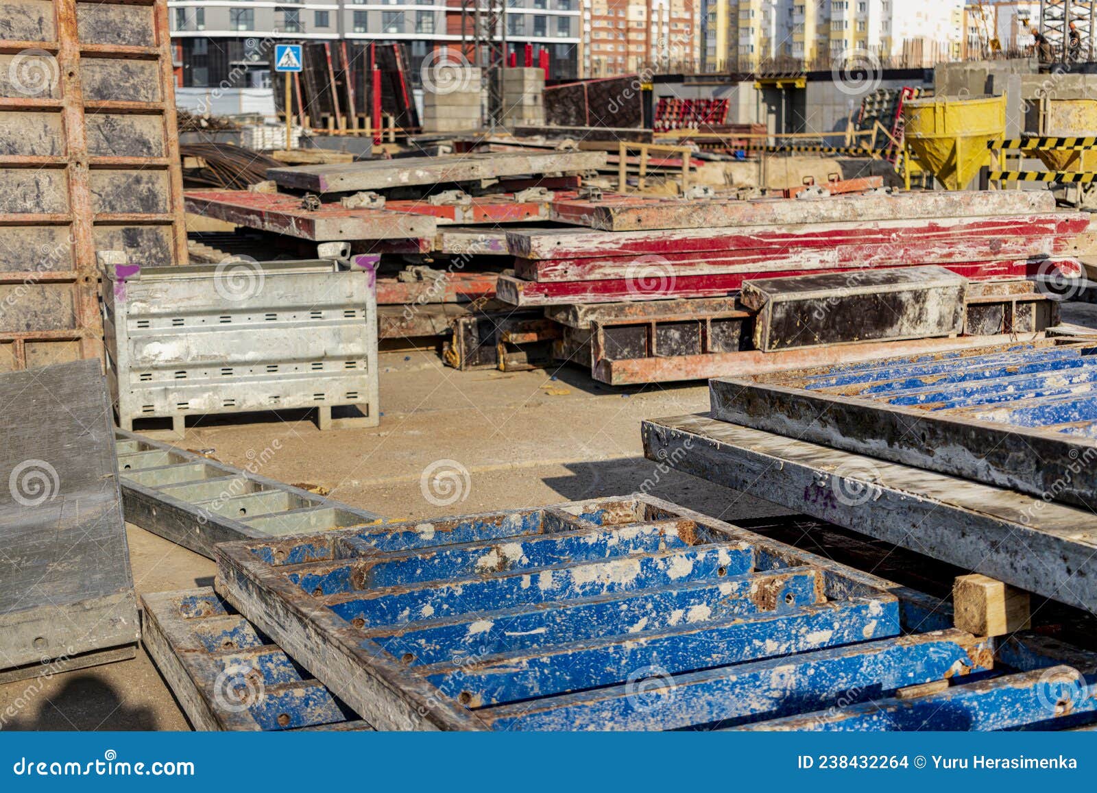 Industrial Formwork for Concrete Foundations. Construction Site ...