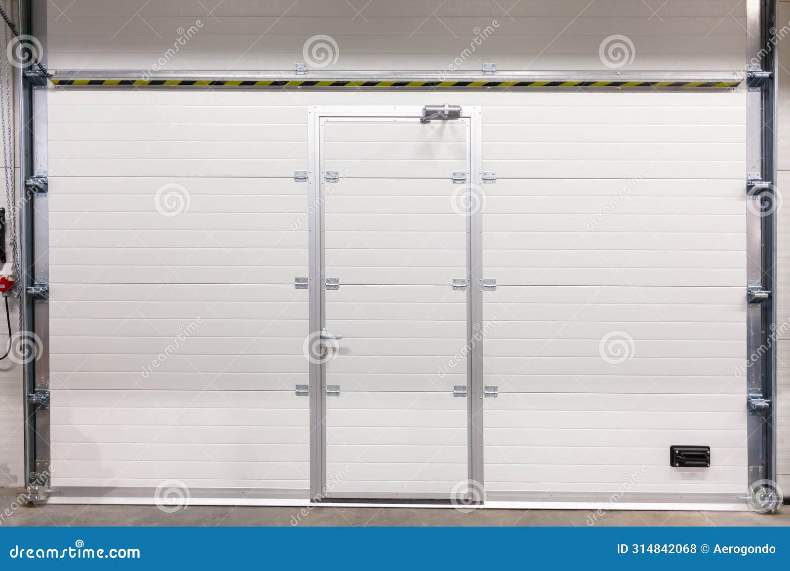 Industrial Garage Gate with White Roller Shutter Door and Integrated ...