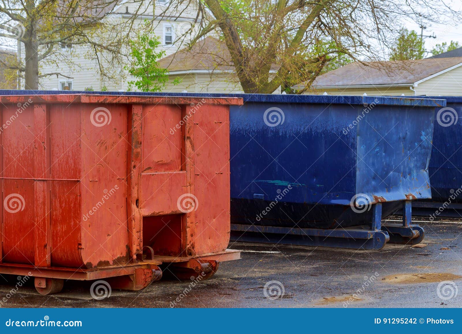 Industrial Garbage Container on Construction Site Stock Photo - Image ...