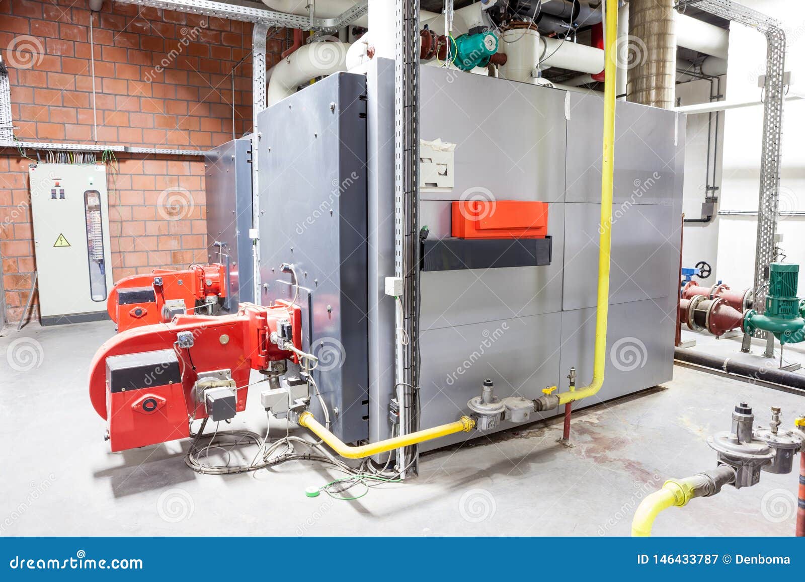 Industrial gas burners stock image. Image of heater - 146433787