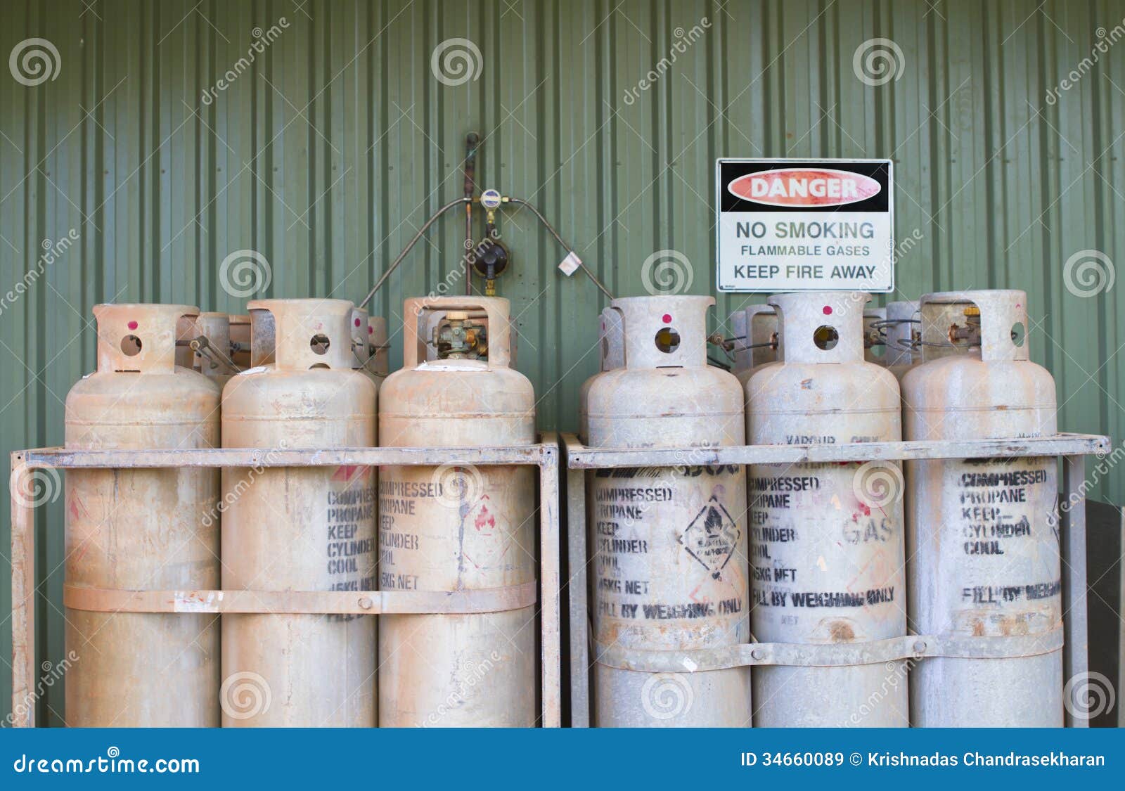 Industrial gas cylinders stock image. Image of dangerous - 34660089