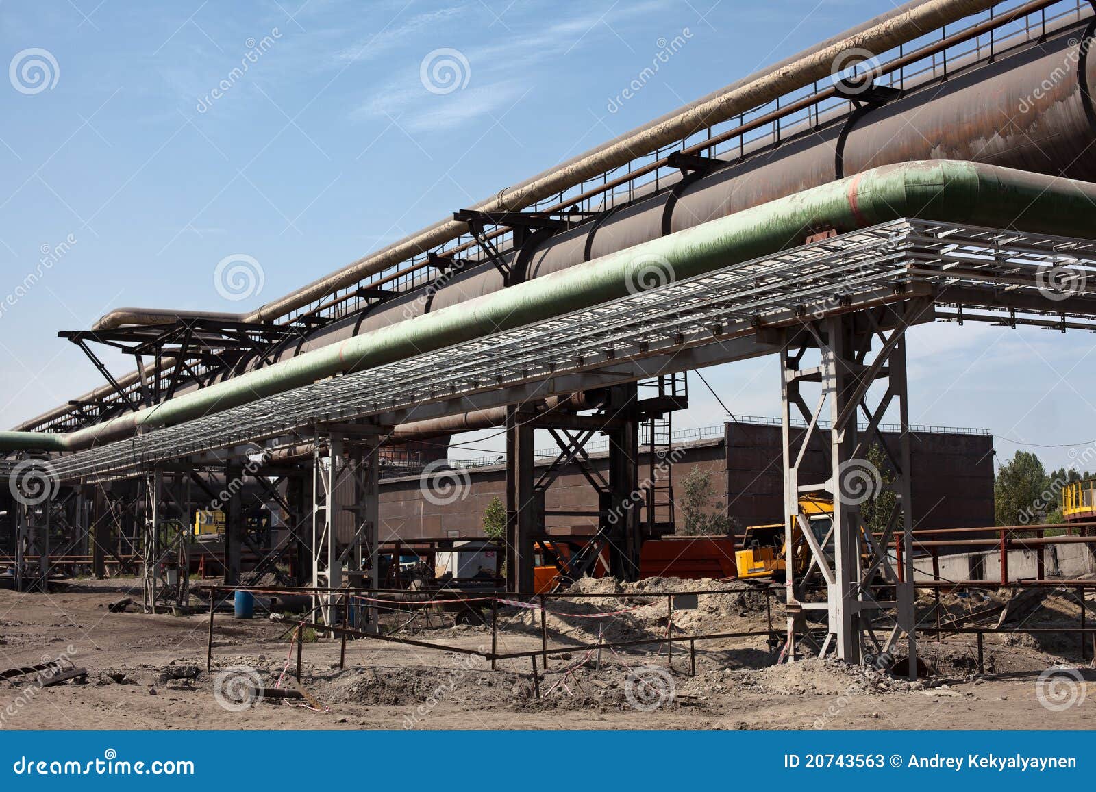 Industrial Gas and Heat Pipelines Stock Image - Image of factory ...