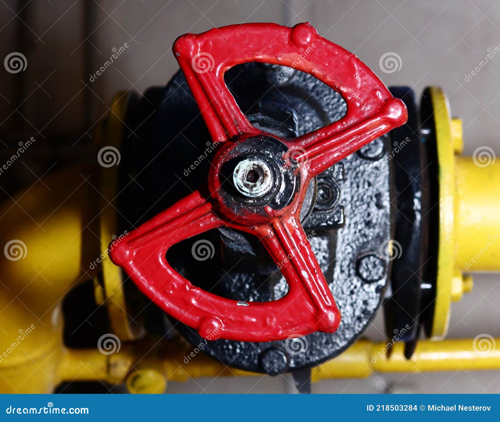Industrial Gas or Water Pipe Gate Valves Stock Photo - Image of gate ...