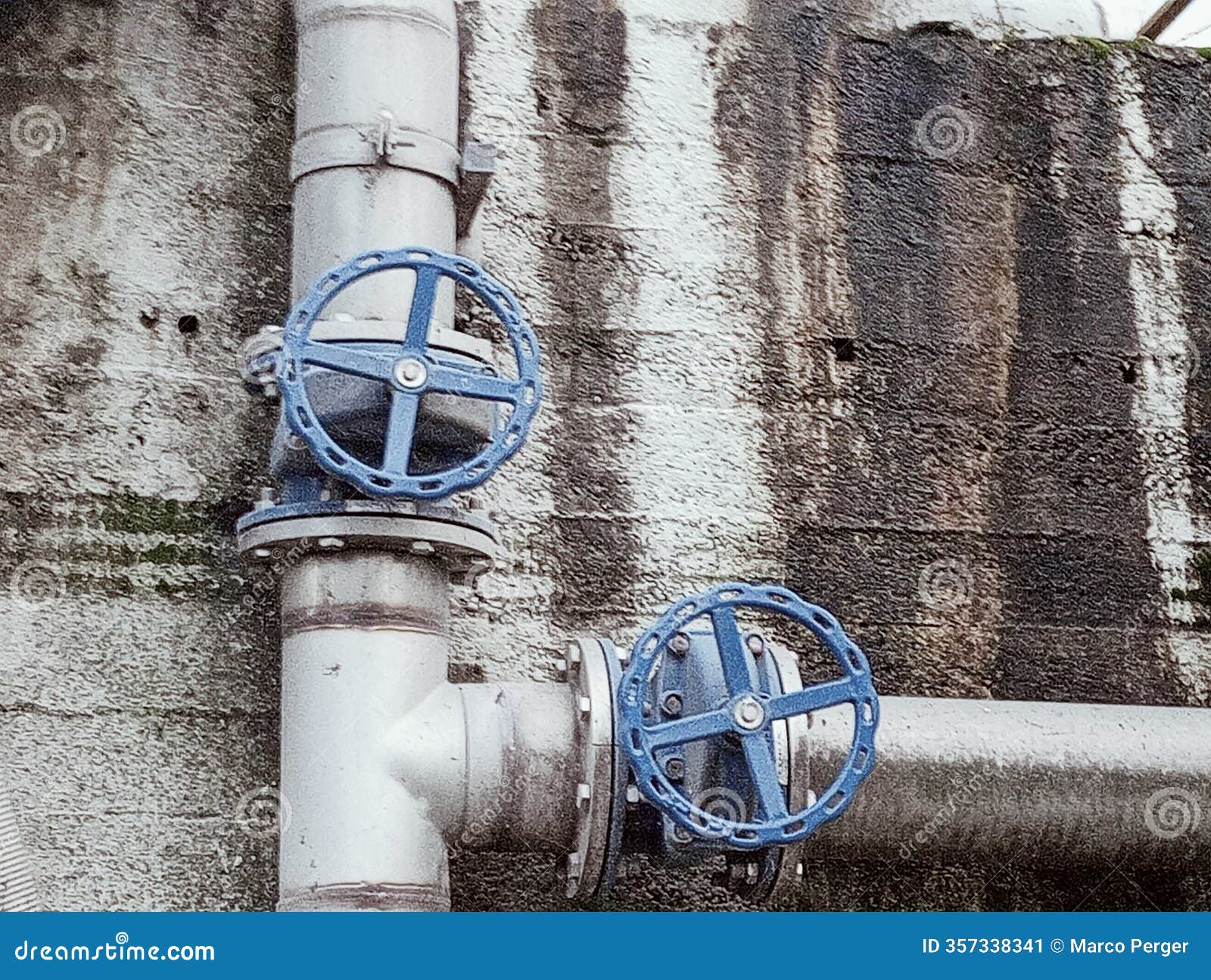 Gate Valves In Valve Pit Of The Underground Piping Networks. Laying ...