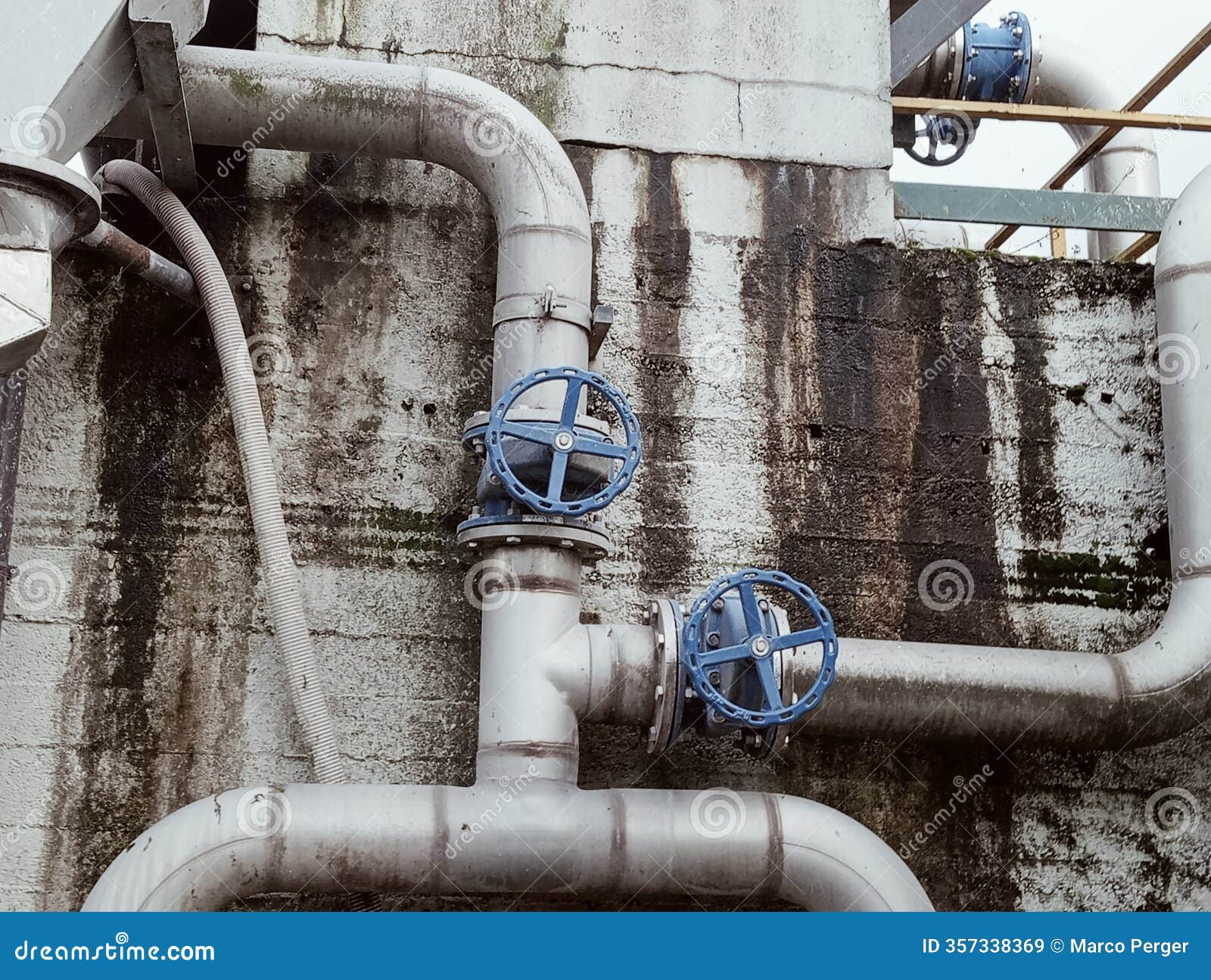 Gate Valves In Valve Pit Of The Underground Piping Networks. Laying ...