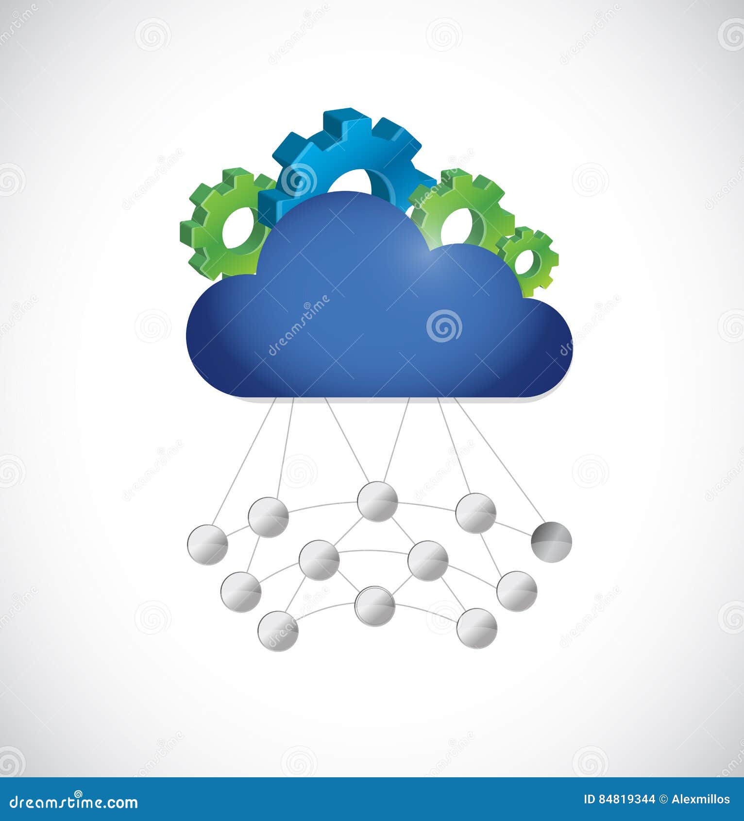 Industrial Gear Cloud Computing Storage Network Stock Illustration ...