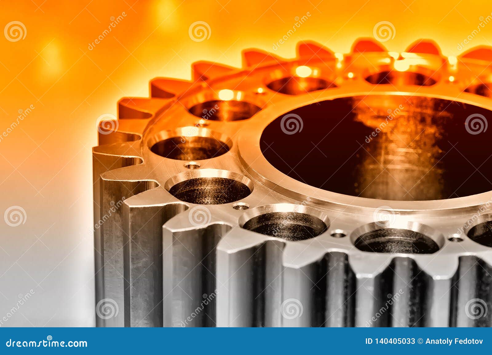 Industrial Gear on Light Background. Red Toned Stock Image - Image of ...