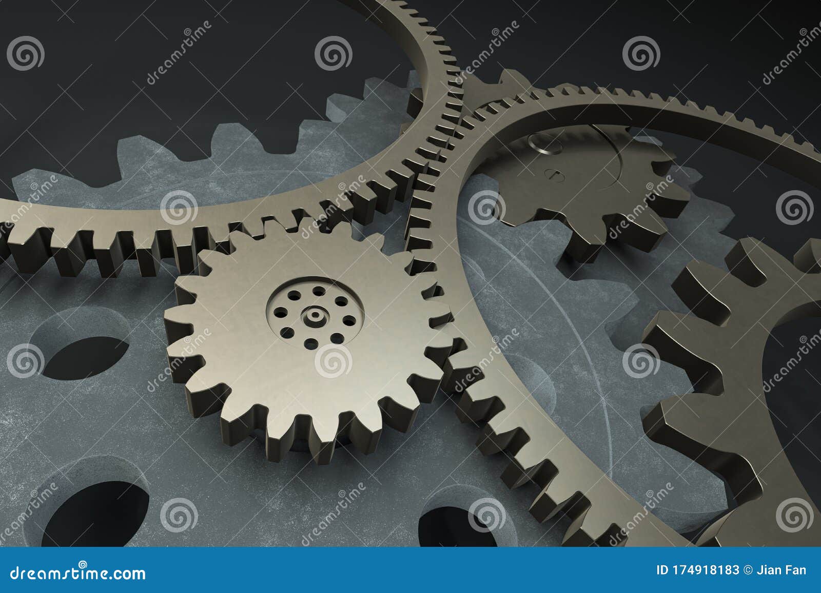 Industrial Gear,mechanical Structure,3d Rendering Stock Illustration ...