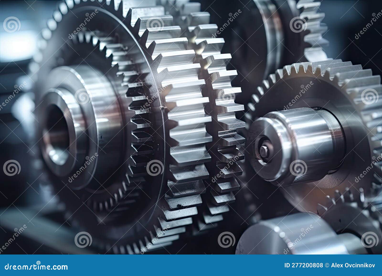 Industrial Gear Wheels in Soft Focus Background for Presentations and ...
