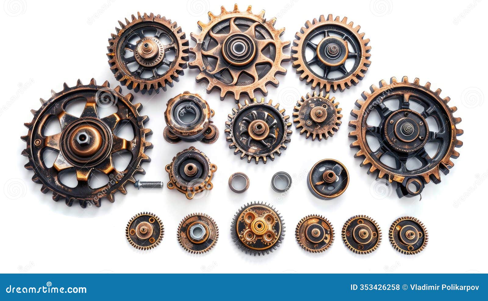 Industrial Gears and Screws on a White Background, Suitable for ...
