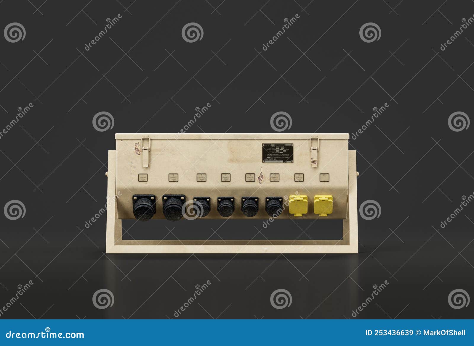 Industrial Generator Machine, Front View, 3d Rendering Stock ...