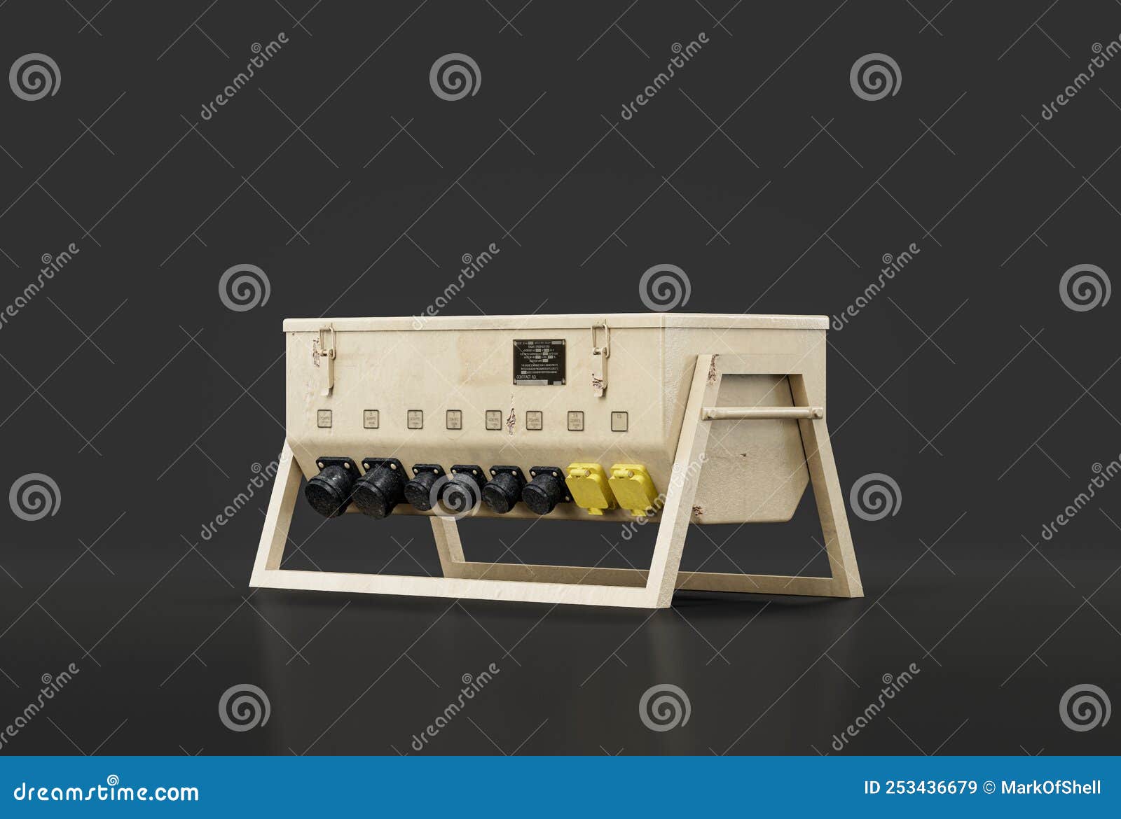 Industrial Generator Machine, Side View, 3d Rendering Stock ...