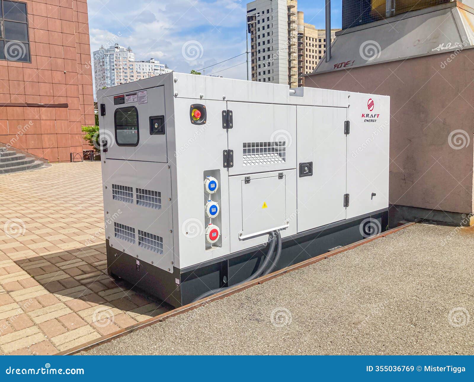 An Industrial Generator, Predominantly White with KOHLE Label and ...