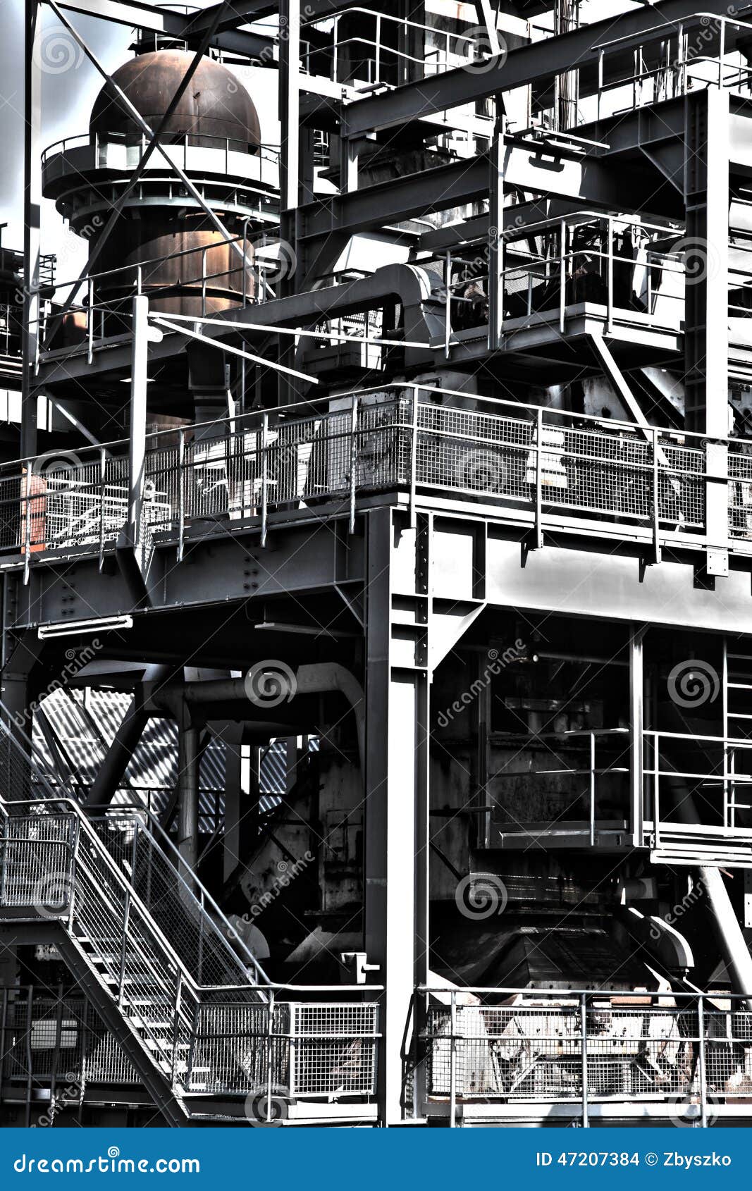 Industrial Geometric Construction in the Old Factory Stock Photo ...