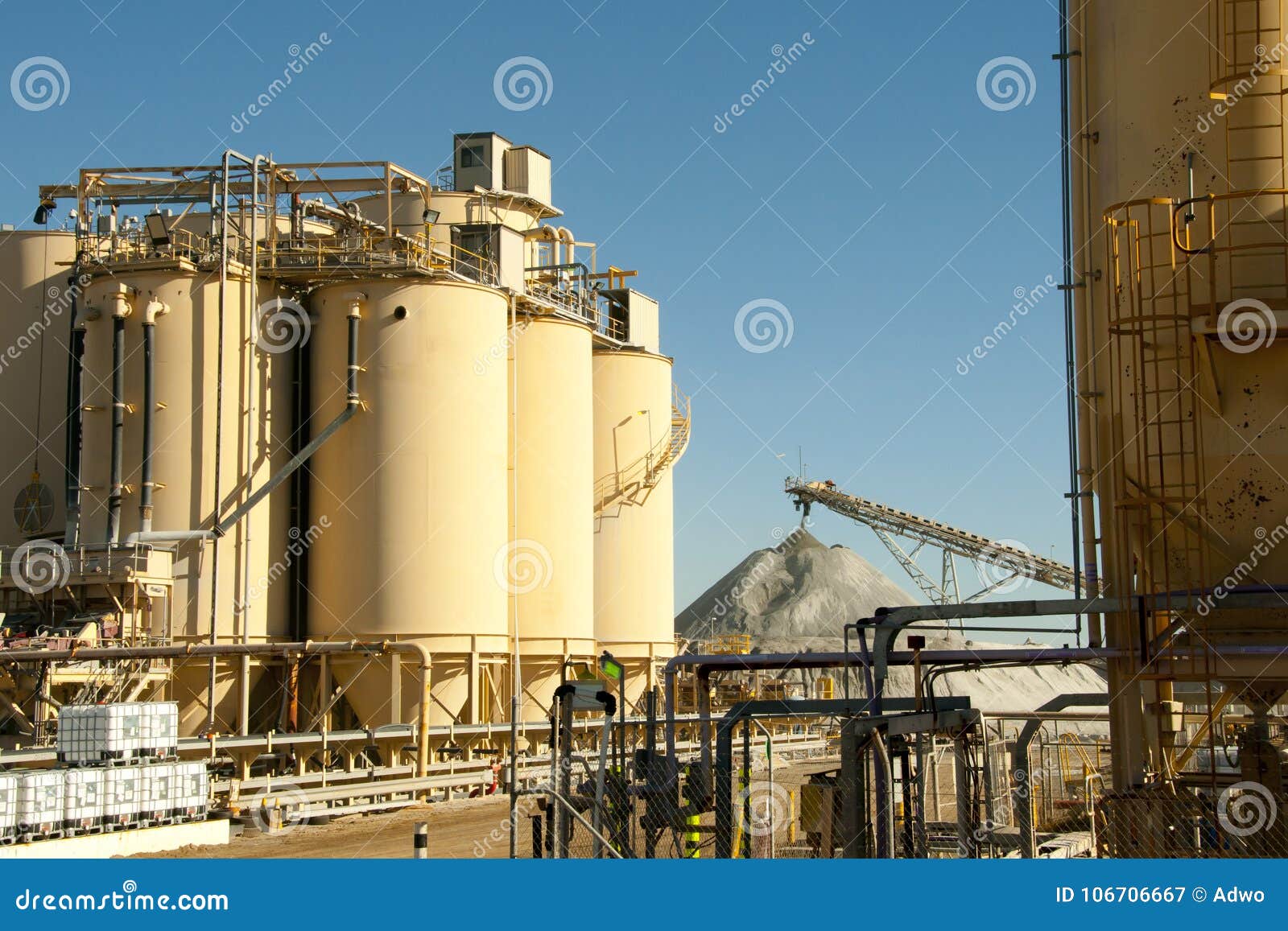 Mining Process Plant stock image. Image of tanks, tailings - 106706667