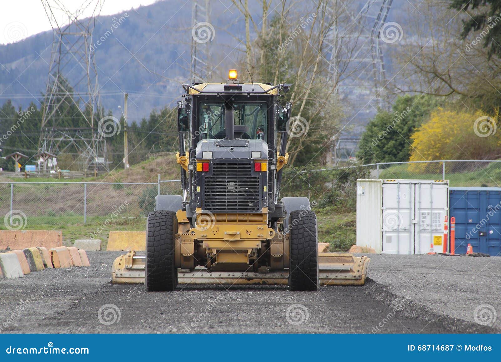 Industrial Grader at Work stock image. Image of ground - 68714687