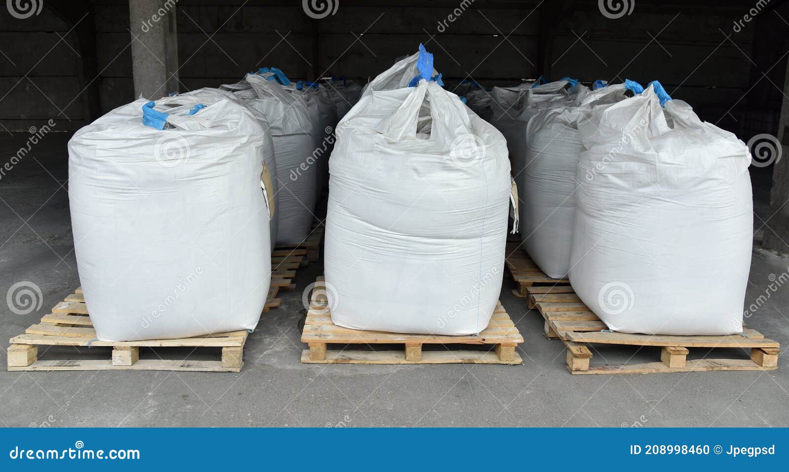 Industrial Grain Bags are Ready for Loading and Transportation. Stock ...