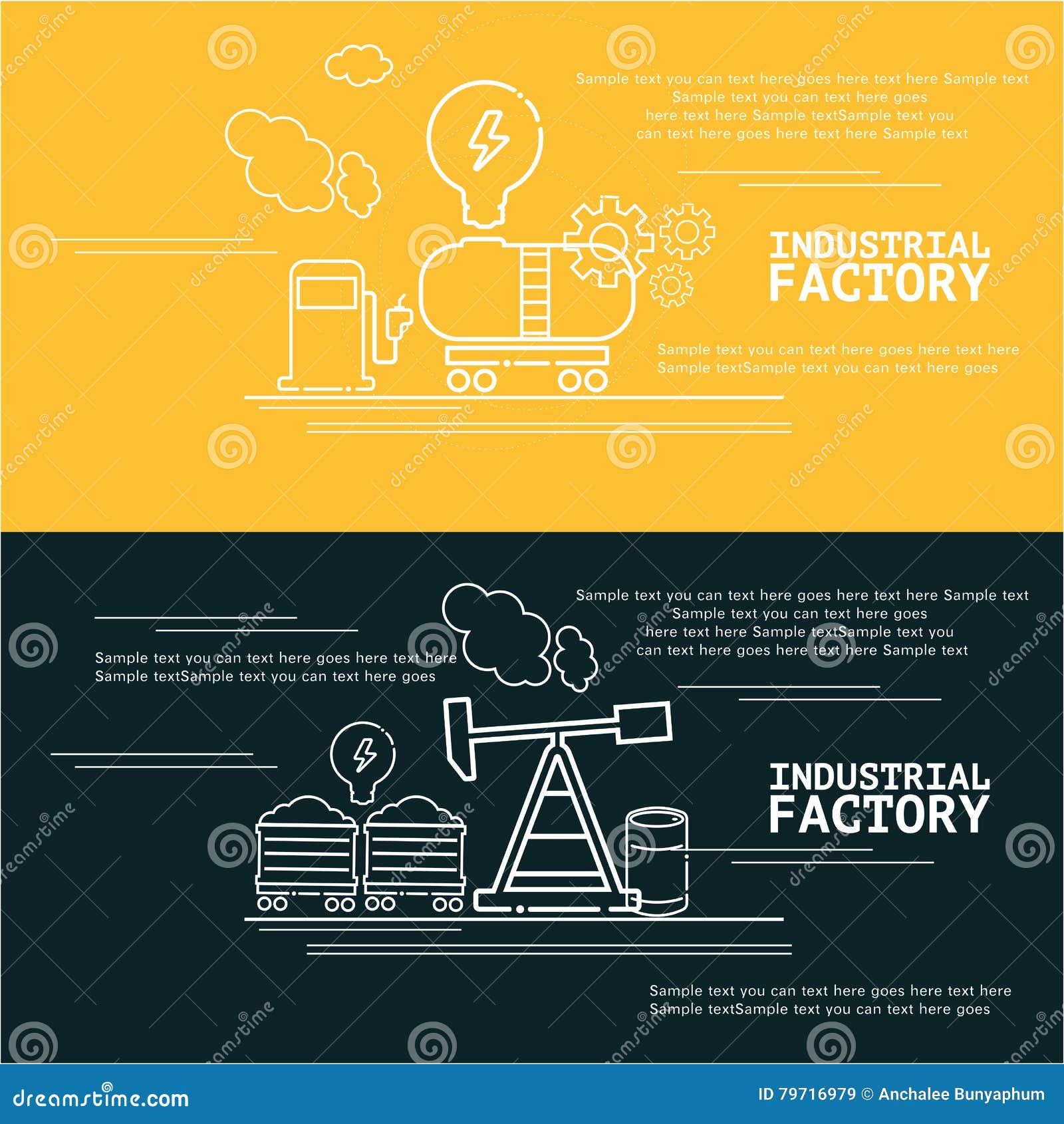 Industrial Graphic Template Stock Illustration - Illustration of power ...