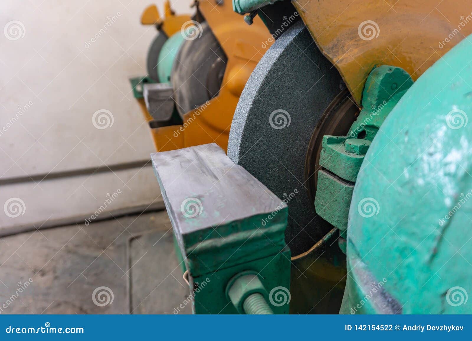 Industrial Grinding Machine for Sharpening Tools in the Workshop at the ...