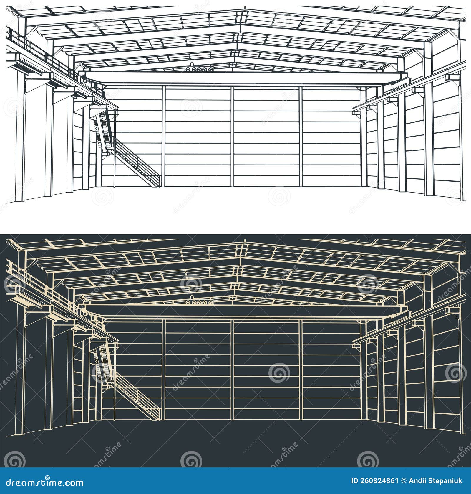 Industrial Hall Building Interior Stock Vector - Illustration of store ...