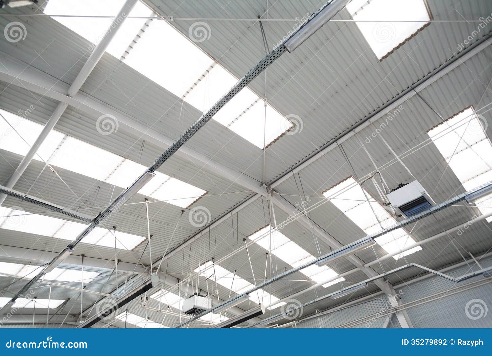 Industrial hall roof stock photo. Image of perspective - 35279892