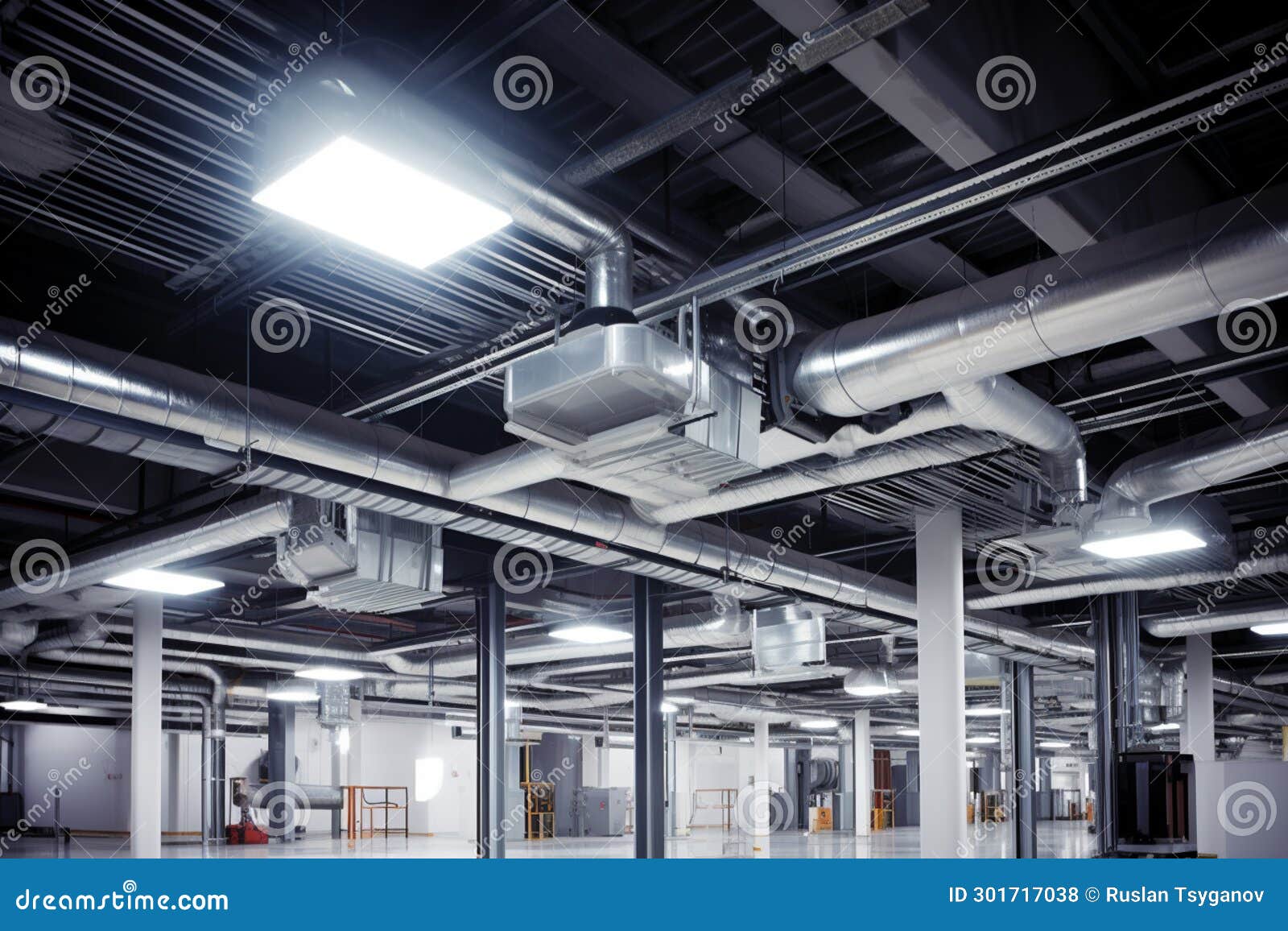 Industrial Hall with Ventilation System Throughout the Premises Stock ...