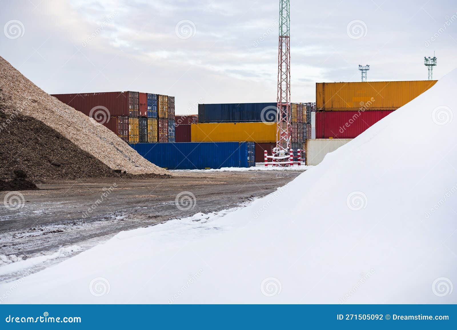 Industrial Harbour in Winter Stock Photo - Image of cargo, architecture ...