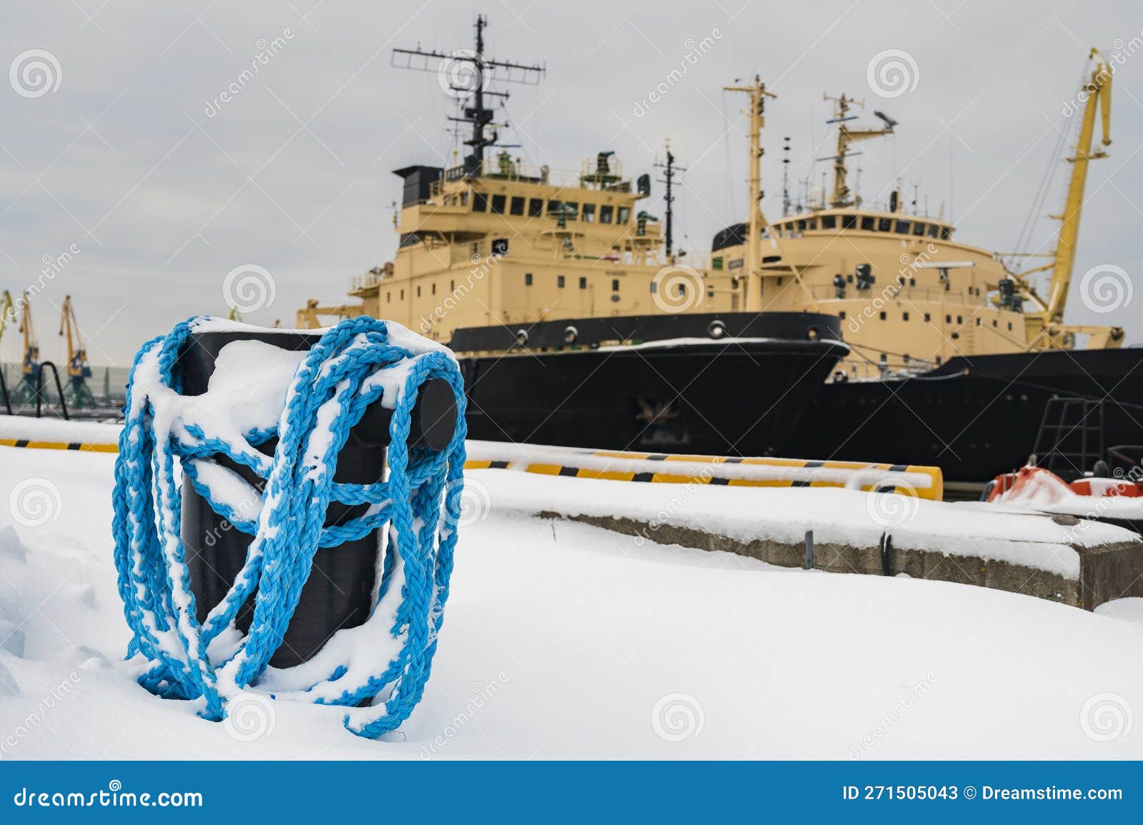 Industrial Harbour in Winter Stock Image - Image of cargo, port: 271505043