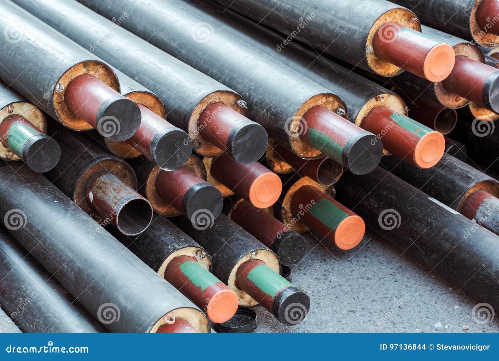Industrial Heat Water Pipes Stack Stock Photo - Image of energy ...
