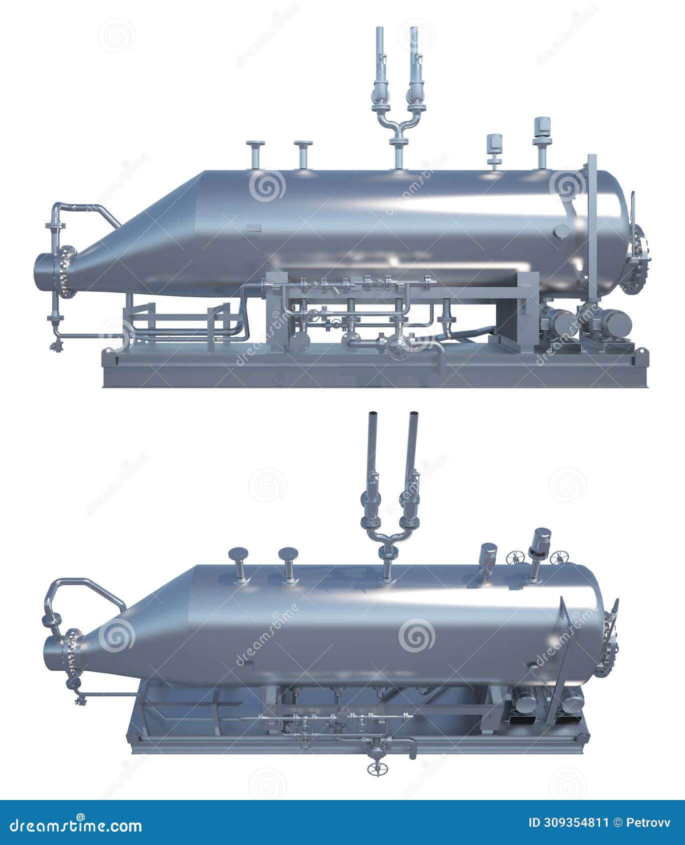 Industrial Heater Side View Isolated on White Stock Illustration ...