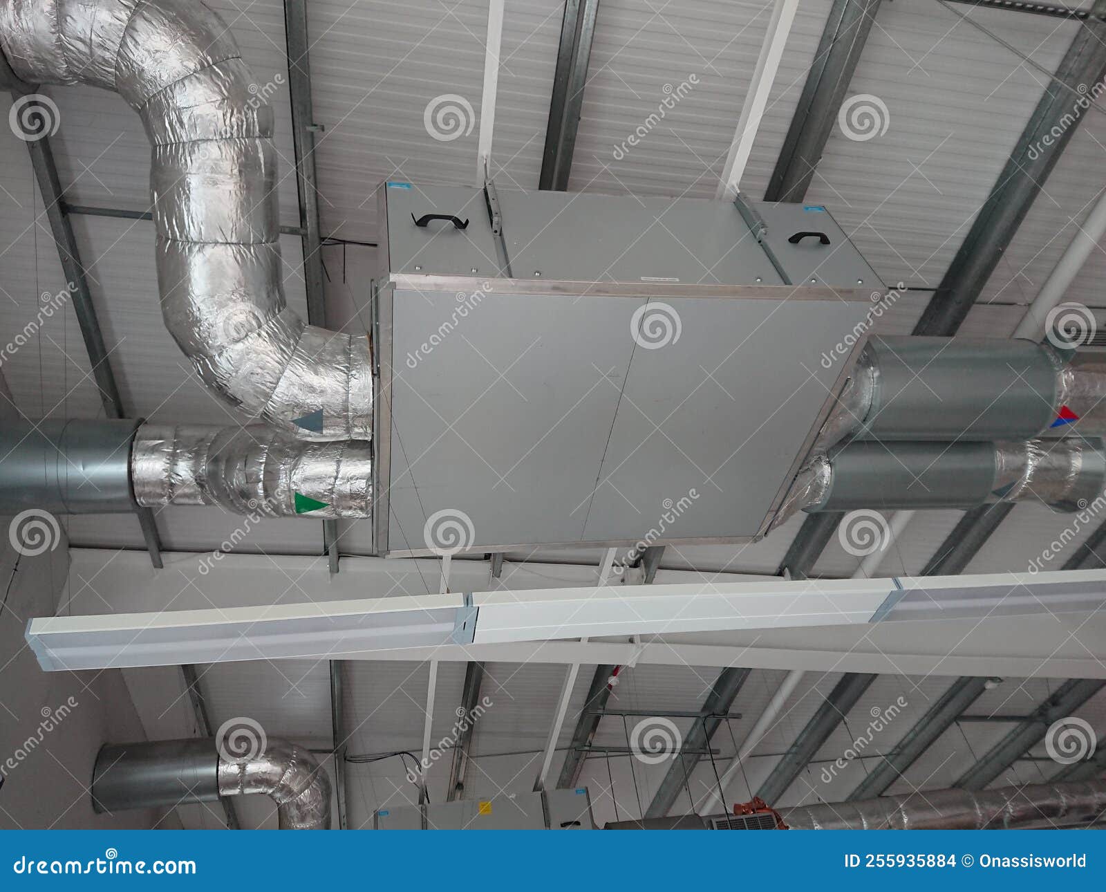 Industrial Heating Cooling Systems. Construction Stock Photo - Image of ...