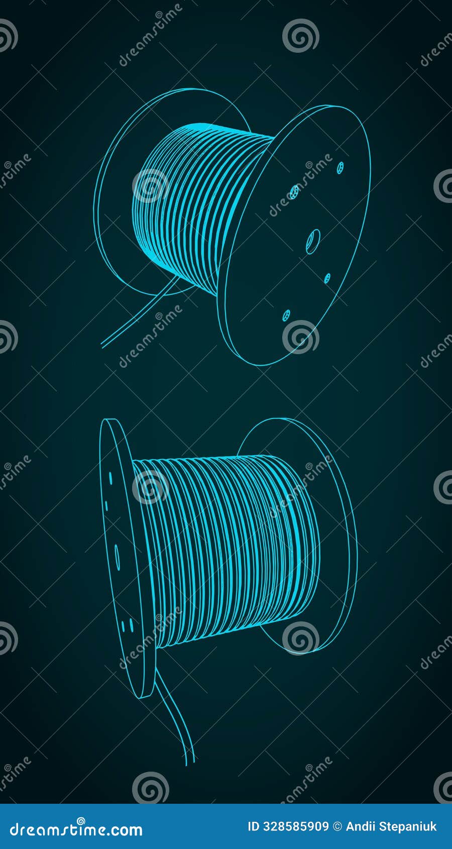 Industrial High Voltage Cable Reel Illustrations Stock Vector ...
