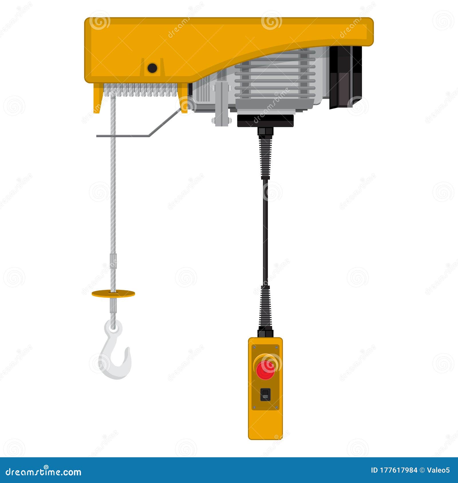 Industrial Hoist Icon Isolated on White Background Stock Illustration ...